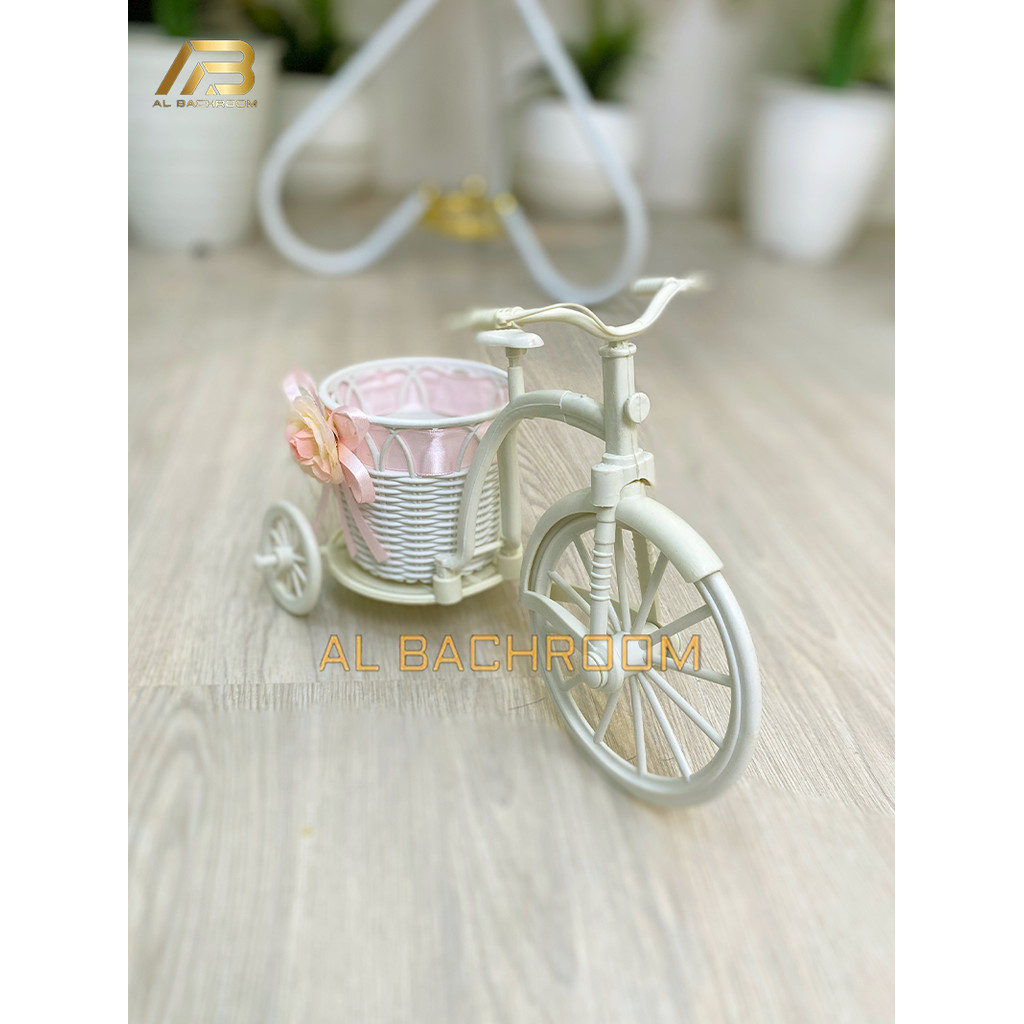 Jual P048 VAS SEPEDA PLASTIK RODA BESAR BUNGA PLASTIK HIAS DEKORASI ...