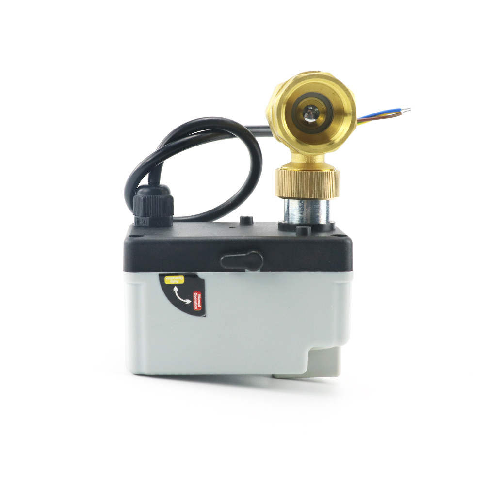 Jual AC220V 1/2" 3/4" 1" 2-Way Brass Motorized Ball Valve 3-Wire Two Control Electric Actuator ...
