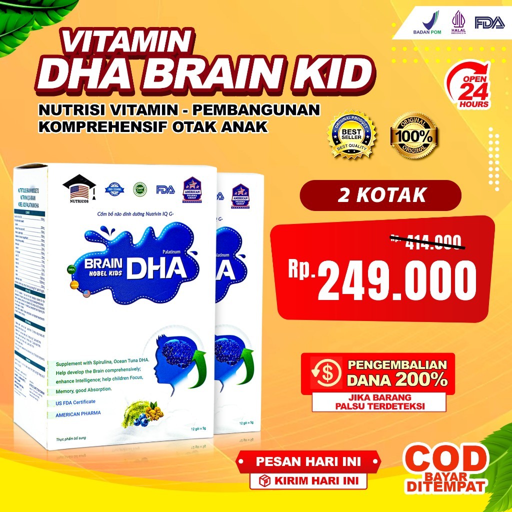 Jual Vitamin Nutrisi Otak Anak Cerdas Brain DHA Kids - DHA Brain Kids ...