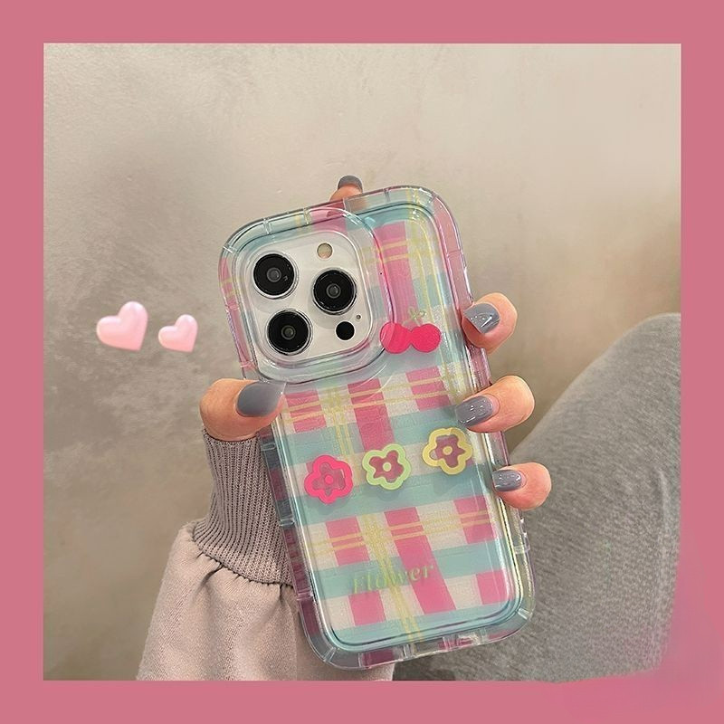 Jual Airbag Pink plaid transparan soft case hp Iphone 16 Pro Max 11 PRO ...