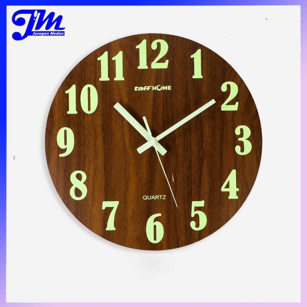 Jual Jam Dinding Kayu Bulat Jam Dinding cahaya Jam Dinding Minimalis ...