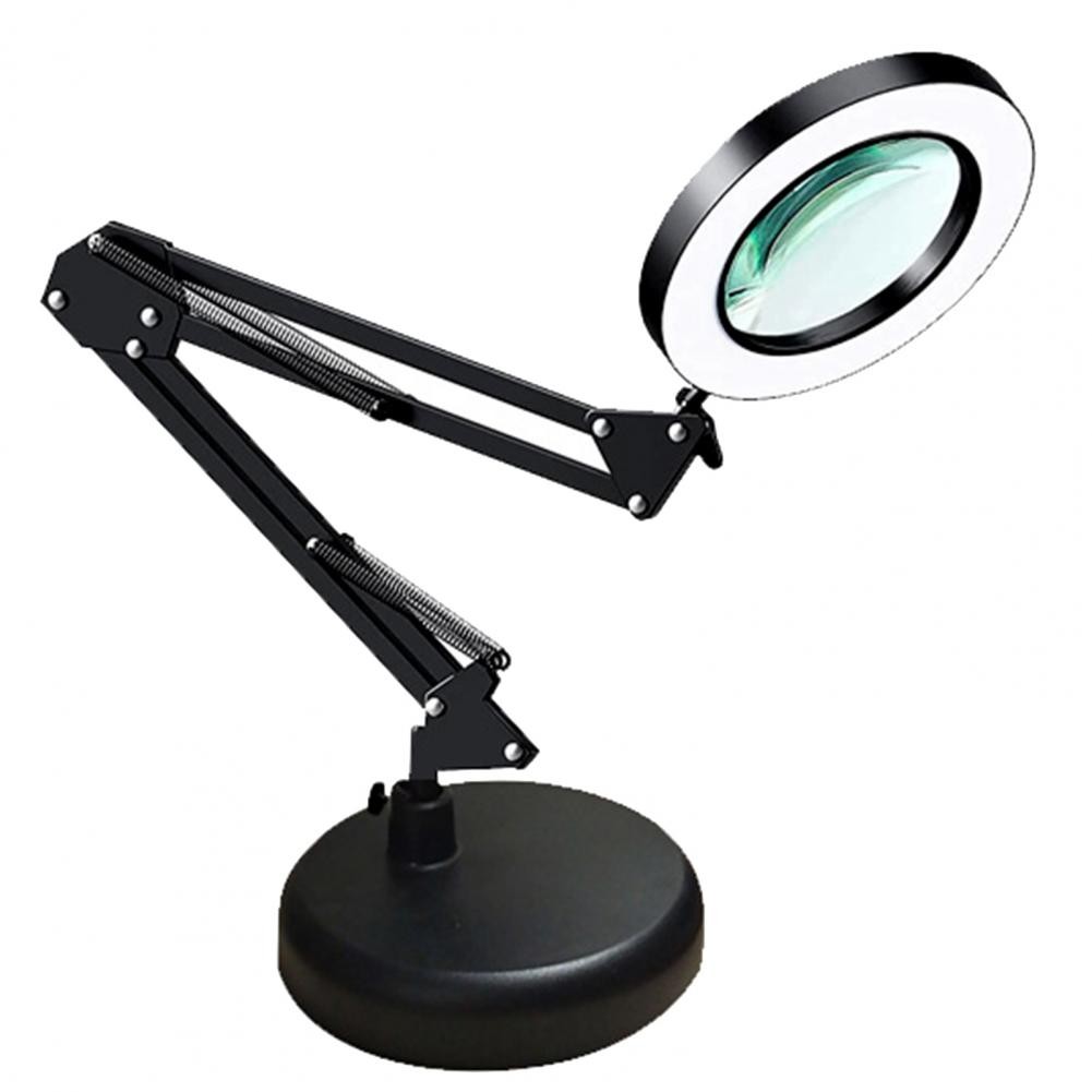 Jual LED Magnifying Glass Desk Lamp Foldable Illumination 10x ...