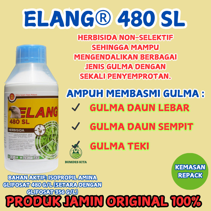 Jual ELANG 480SL HERBISIDA SISTEMIK OBAT RACUN RUMPUT KEMASAN REPACK ...