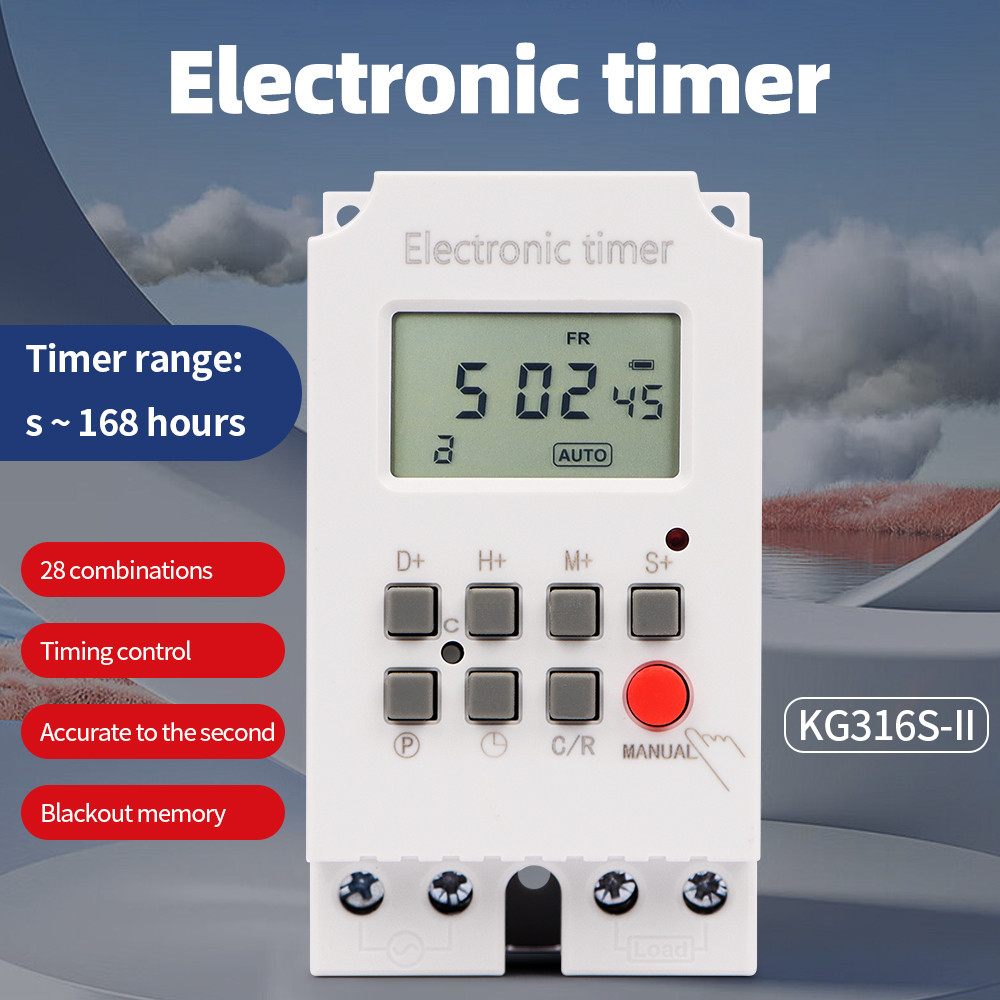 Jual AC 220V 25A Electronic Timer Programmable Relay Week/Day/Minutes ...