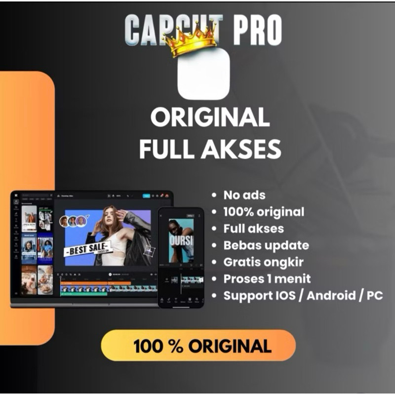 Jual Lifetime CAPCUT PRO IOS ANDROID PC ALL DEVICE 1 TAHUN // Termurah di shopee | Shopee Indonesia