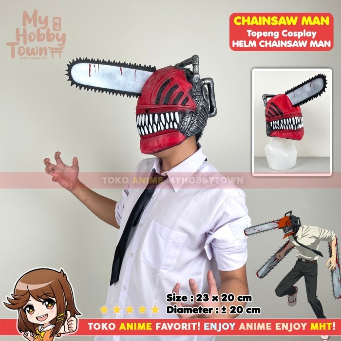 Jual Topeng Anime Cosplay Kepala Chainsaw Man Denji Mask Hat Helmet ...