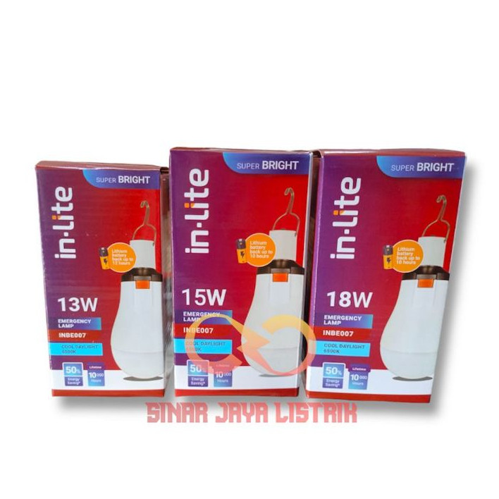 Jual Inlite Lampu LED Bulb Bohlam Emergency Magic Darurat INBE007 13 15 18 Watt | Shopee Indonesia