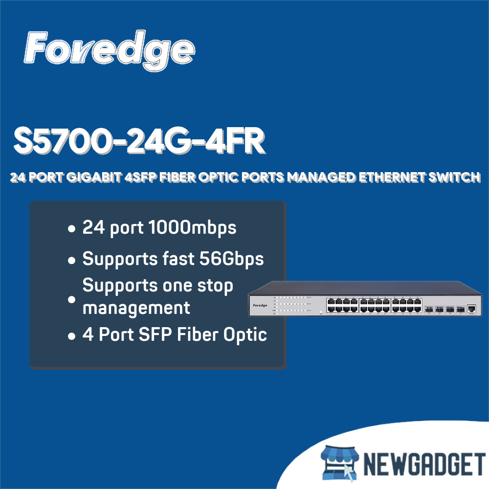 Jual FOREDGE S5700-24G-4FR 24 PORT GIGABIT 4SFP FIBER OPTIC PORTS ...