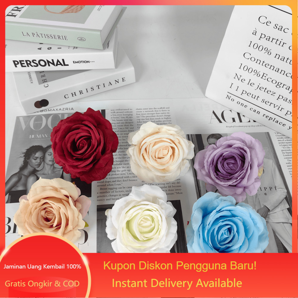 Jual Kepala Bunga Mawar Kain Hias 12Pcs Buket Pengantin Wisuda Hiasan ...