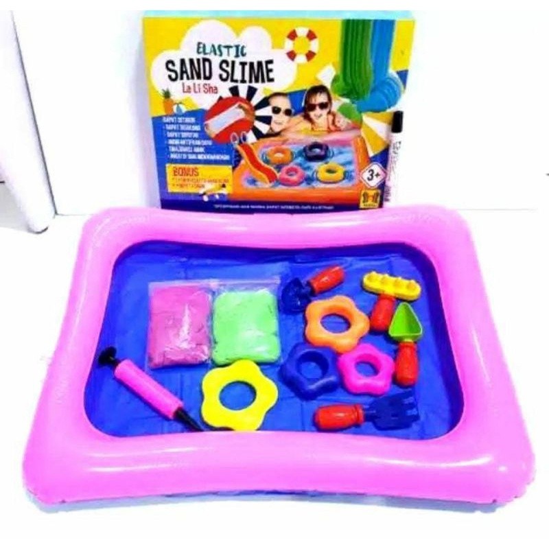 Jual Elastic pasir slime mainan pasir ajaib dapat alas pasir n pompa n ...