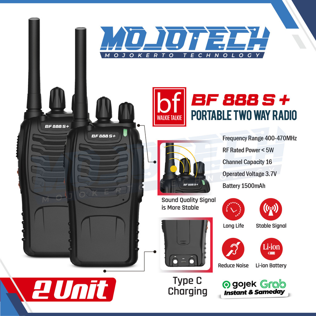 Jual (isi 2 set) Walkie Talkie BF 888s Plus HT Jarak Jauh 10km ...