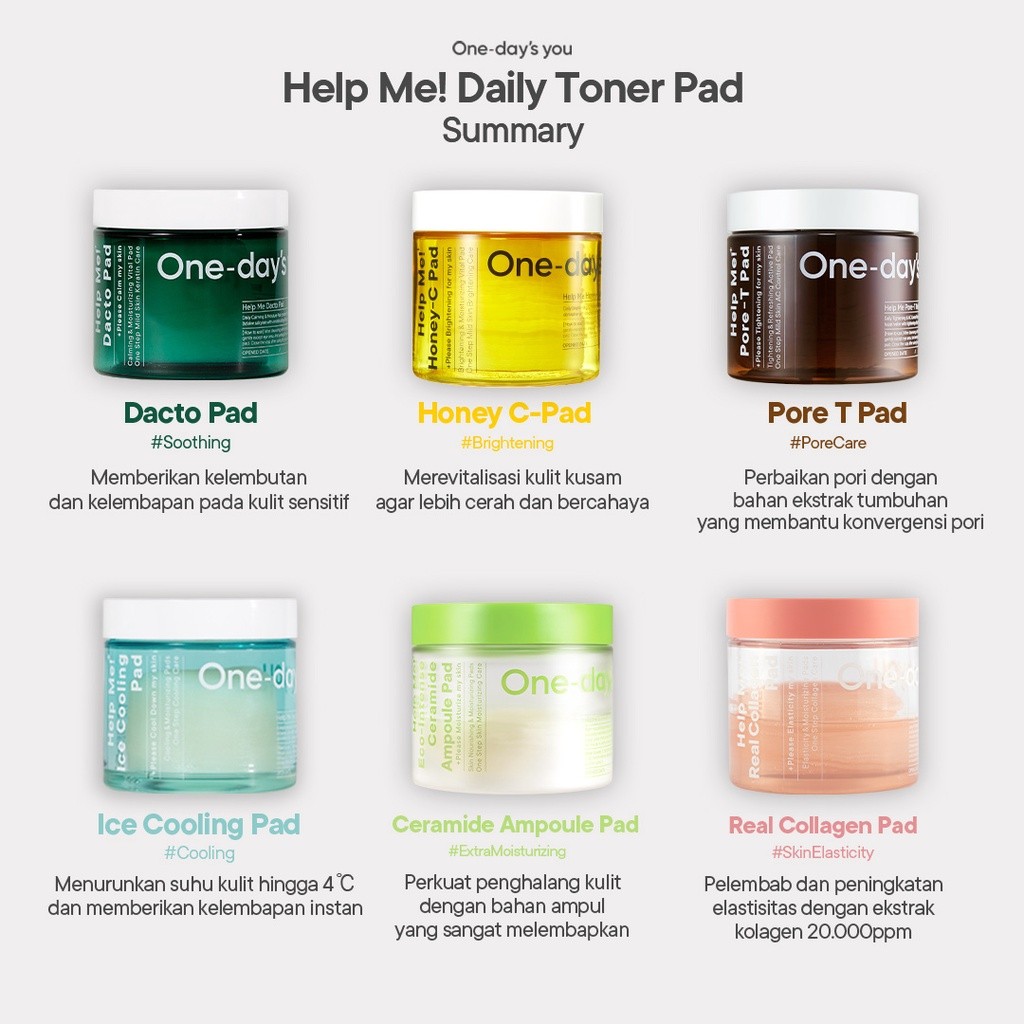 Jual ONE DAYS YOU Collection Toner Pad Easy Pore Care | One Step Remove ...