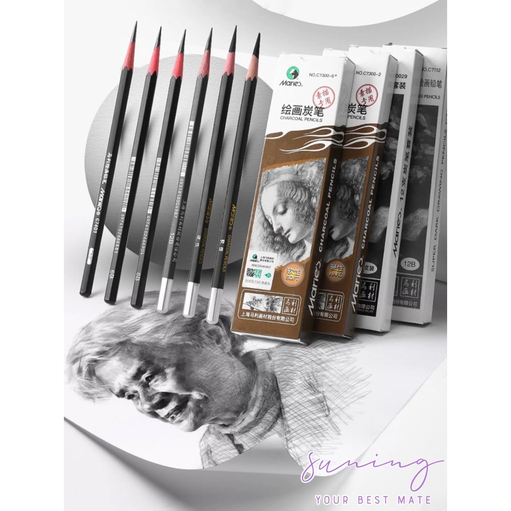 Jual Maries Charcoal Pencil Sketch Pensil Sketsa arang seni rupa ...