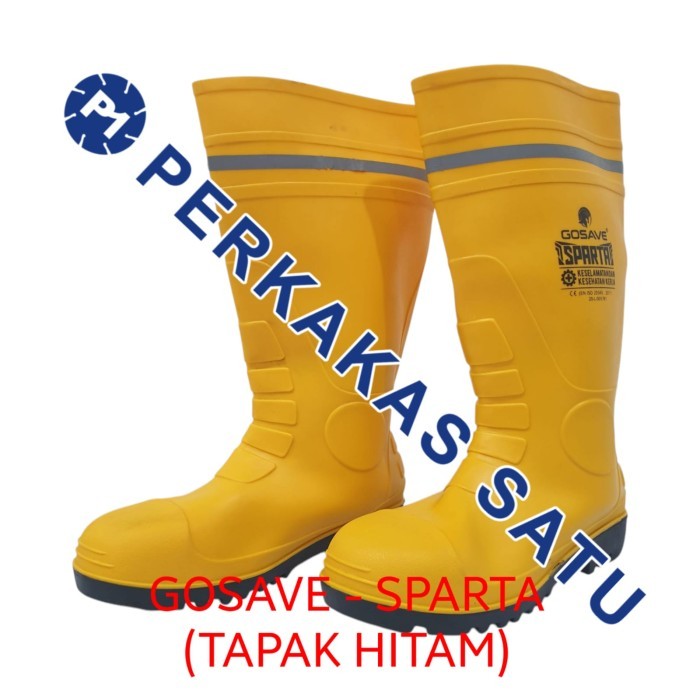 Jual SEPATU BOOT KUNING SAFETY STEEL TOE KEPALA BESI PVC GOSAVE SPARTA ...