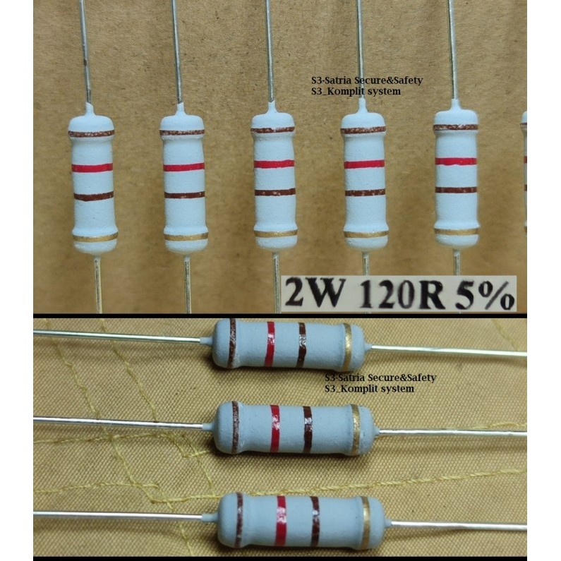 Jual Resistor 2W 120R ohm 120 2watt R2W 120ohm 2W120 2W120R R 2 watt ...