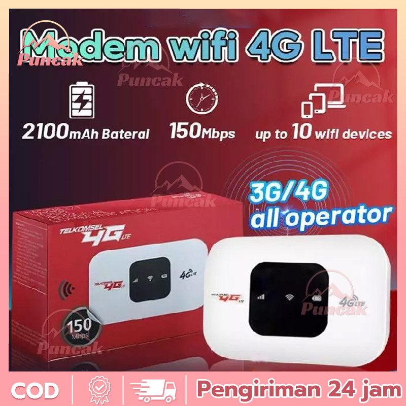 Jual 【PUNCAK】MIFI MODEM WIFI 4G UNLOCK OPERATOR Perdana Telkomsel By.u/ 150 Mbps 4G Portable ...