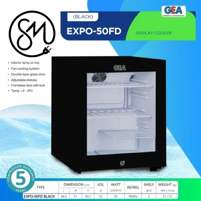 Jual Showcase GEA EXPO-50FD Display Cooler mini 52 Liter EXPO50FD ...