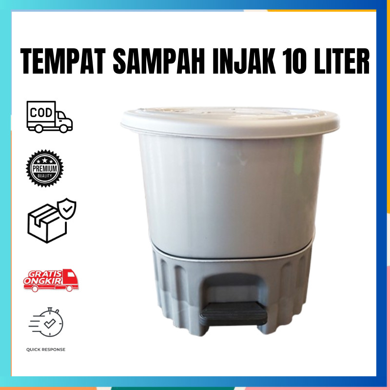 Jual Zenith - Tempat Sampah Bulat Portable / Tong Sampah Injak Murah 10L / Tempat Sampah Tutup ...