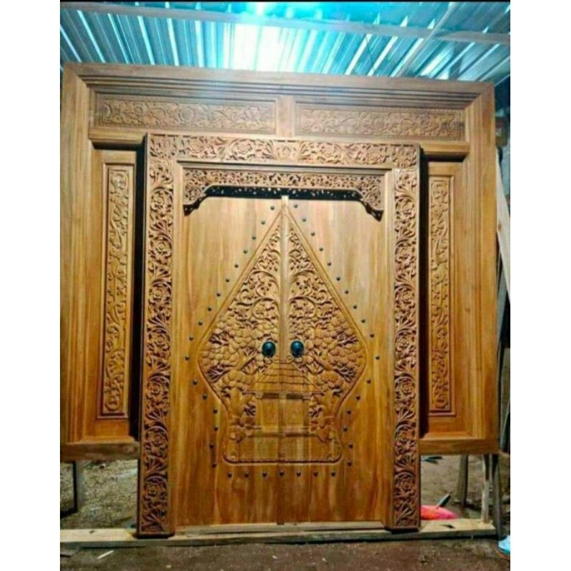 Jual Pintu Gebyok Minimalis/Pintu Minimalis Modern Motif Ukir Gunungan ...