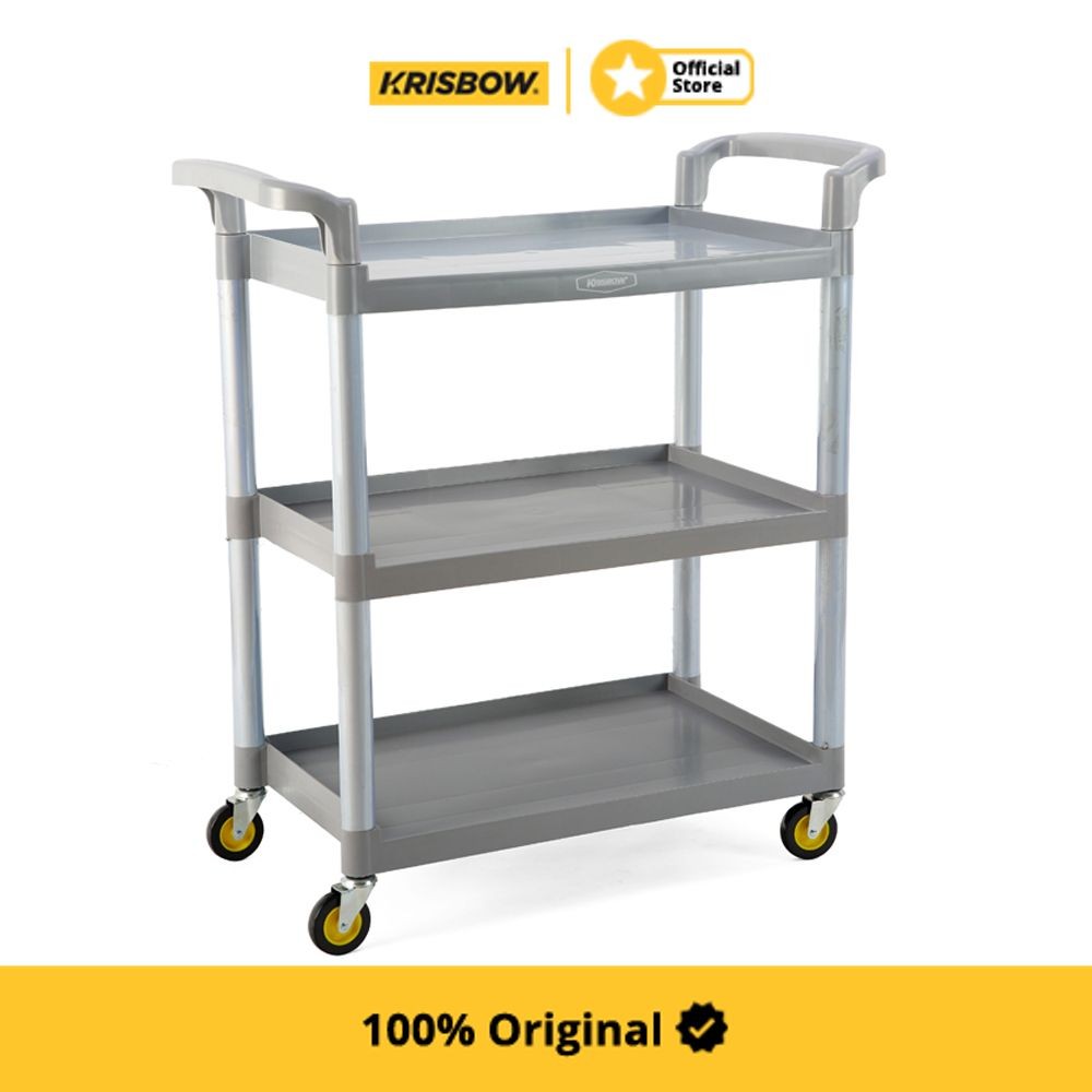 Jual Krisbow Troli Tiga Tingkat 80x41x90 cm - Abu-Abu | Shopee Indonesia