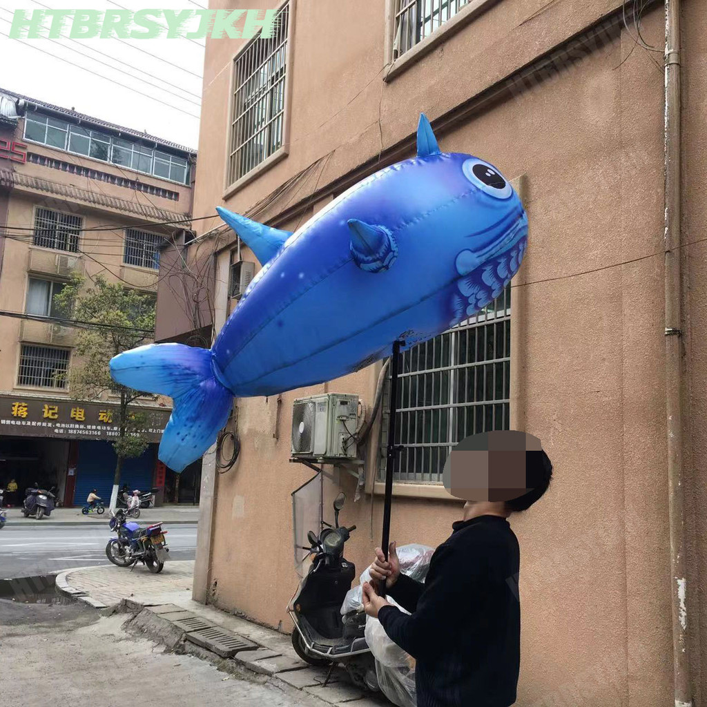 Jual 1.5M Inflatable Cartoon Fish Puppet Air Blow Ocean Animal Balloon ...