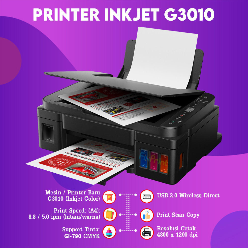 Jual FixPrint Printer Canon G3010 G-3010 InkTank AIO Print Scan Copy ...