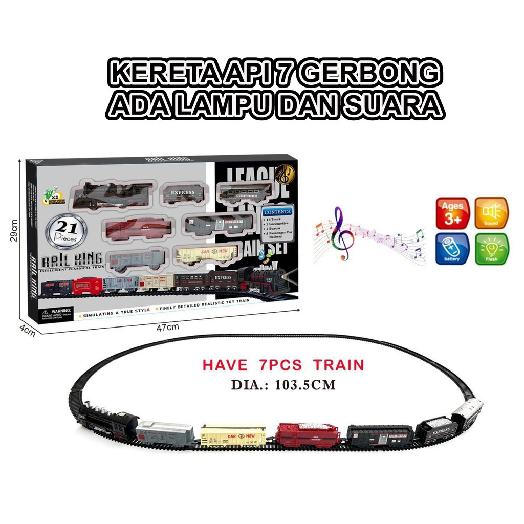 Jual 21 Pcs Mainan Kereta Api Jumbo Ada Suara Dan Lampu Kereta Api 7