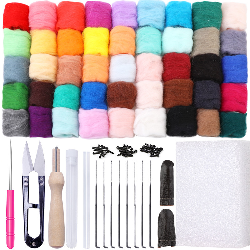 Jual 20/36/50 Colors Needle Felting Kit Wool Felting Tools Handmade ...