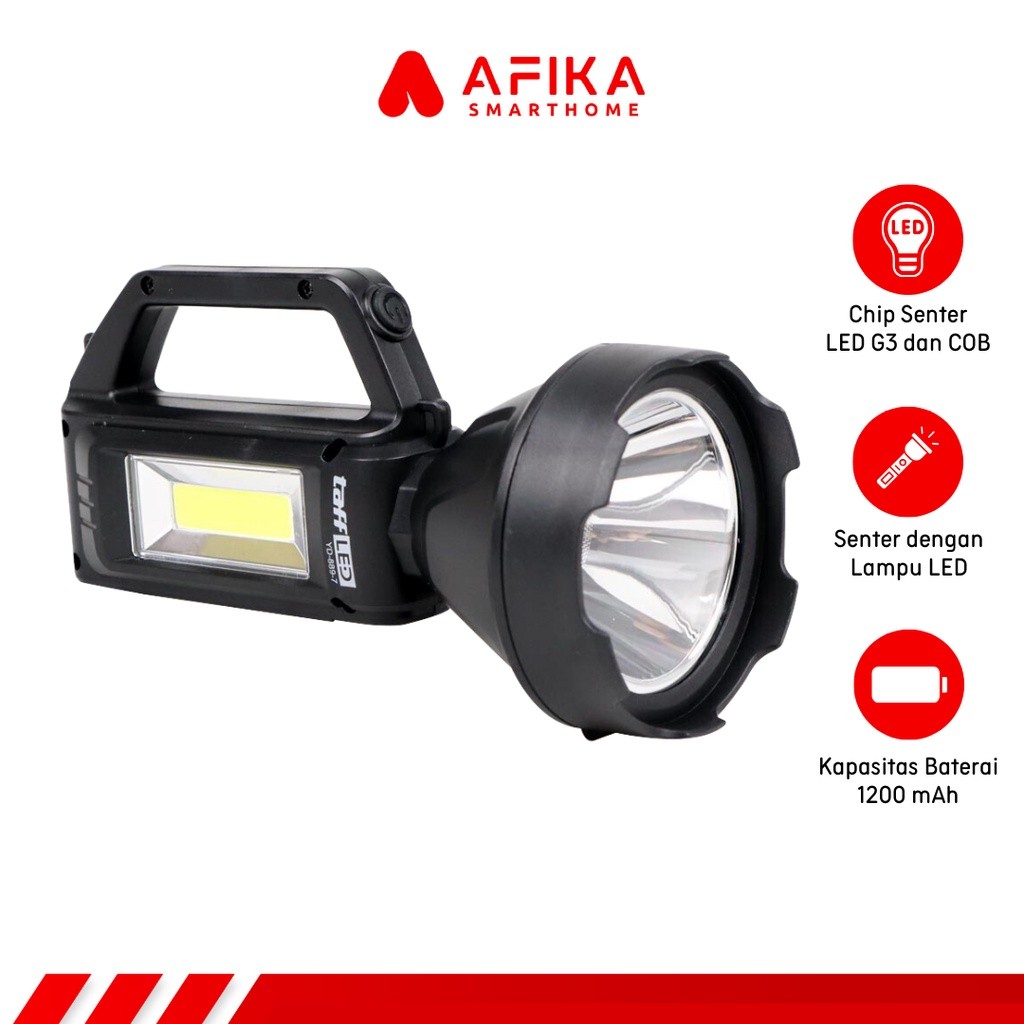 Jual Senter LED Portable Rechargeable LED+COB 1200mAh 300 Watt dengan ...