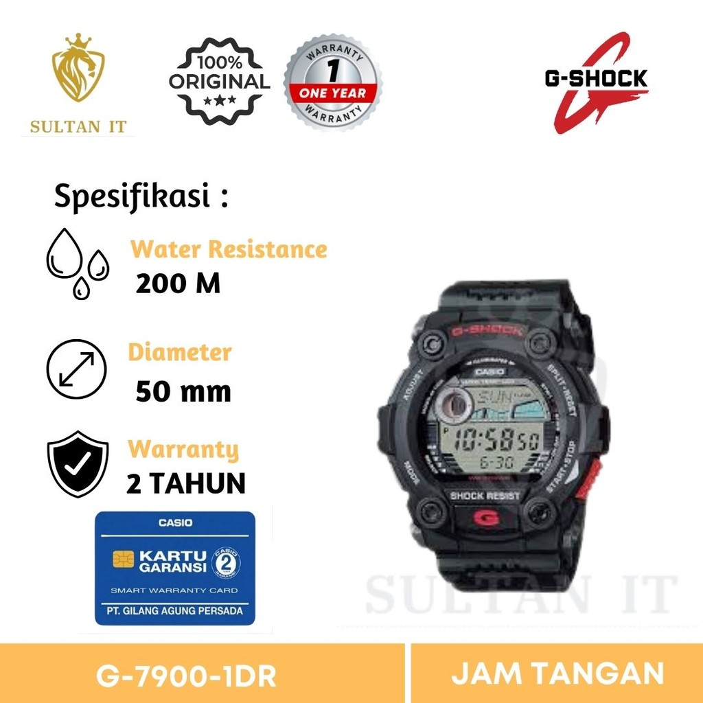 Jual Casio G-Shock G-Rescue G-7900-1DR Digital Dial Black Resin Band ...