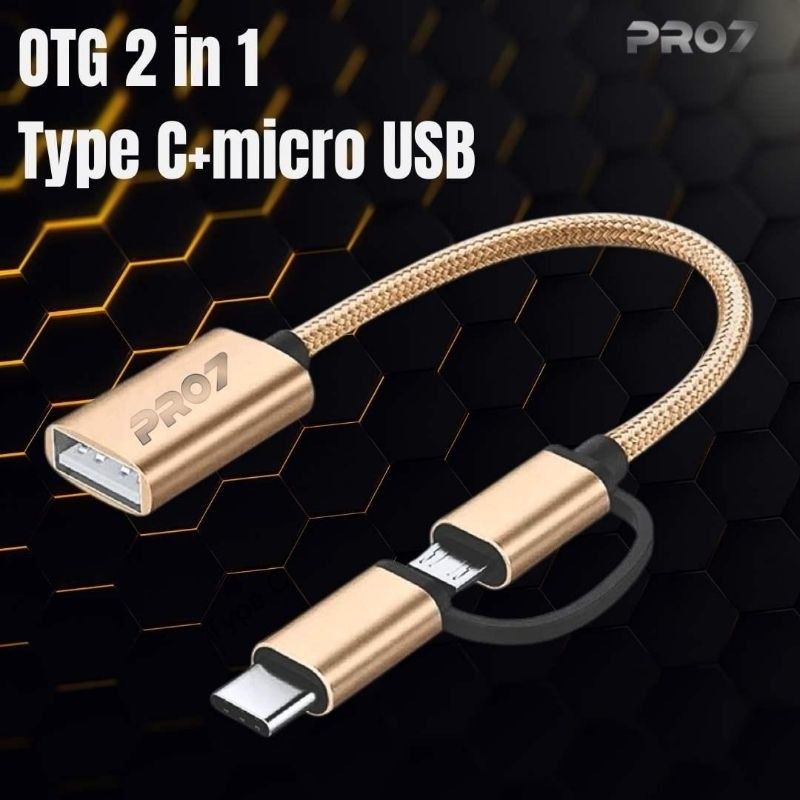 Jual [ PRO77 OTG-12 ]- PRO7 OTG KABEL USB MICRO DAN TEPSI TYPE-C BAHAN ...