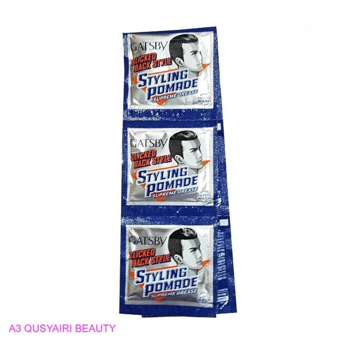 Jual A3 QUSYAIRI - GATSBY Styling Pomade Supreme Grease & Hold Sachet ...