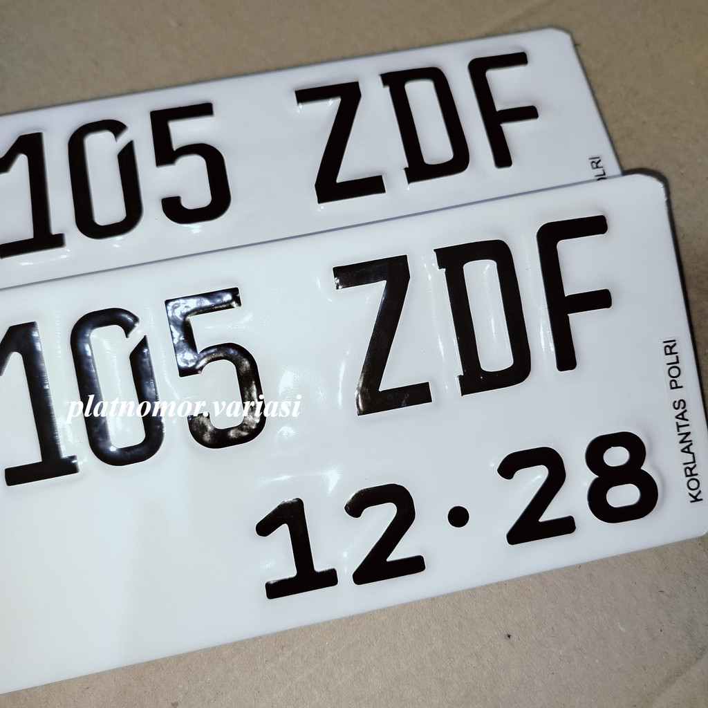 Jual Plat nomor motor putih baut tanam font baru,font tipis,font tebal ...