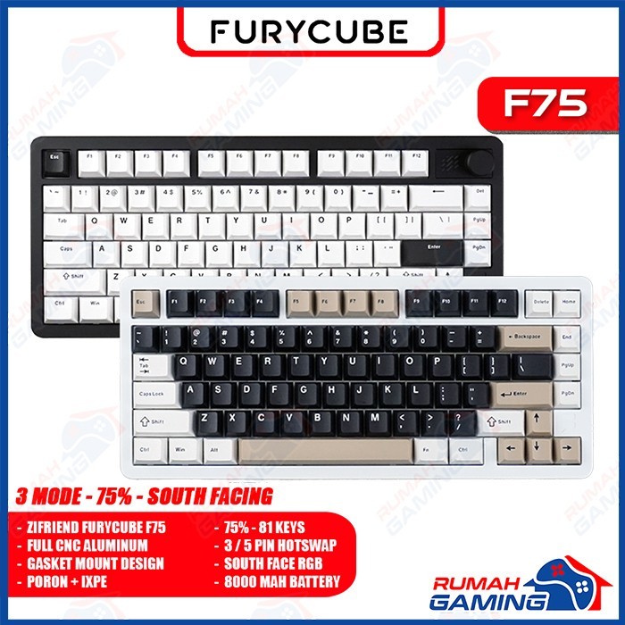 Jual FURYCUBE F75 - Zifriend - 3 Mode - RGB - 75% - Alumunium - South ...