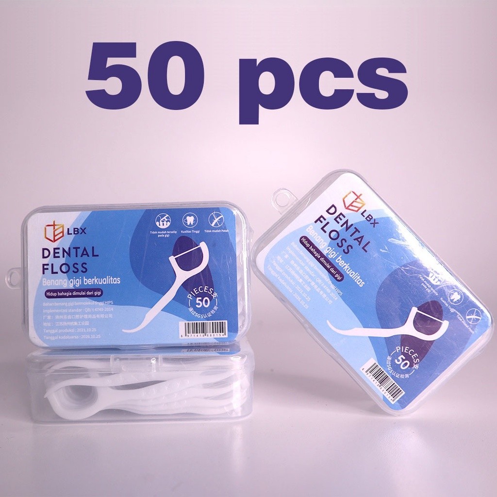 Jual Dental Floss 50pcs dr benang tusuk gigi dentalfloss flosser ...