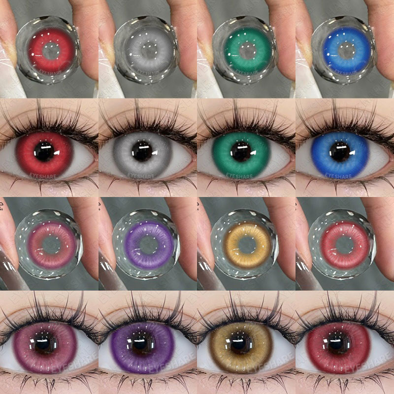 Jual Eyeshare Softlens merah muda ungu cosplay Halloween lensa kontak ...