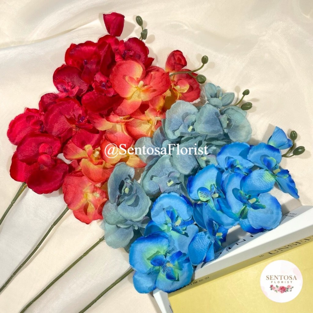 Jual Bunga Anggrek Kain Cabang 8 Bunga Anggrek Murah Hias Dekorasi ...