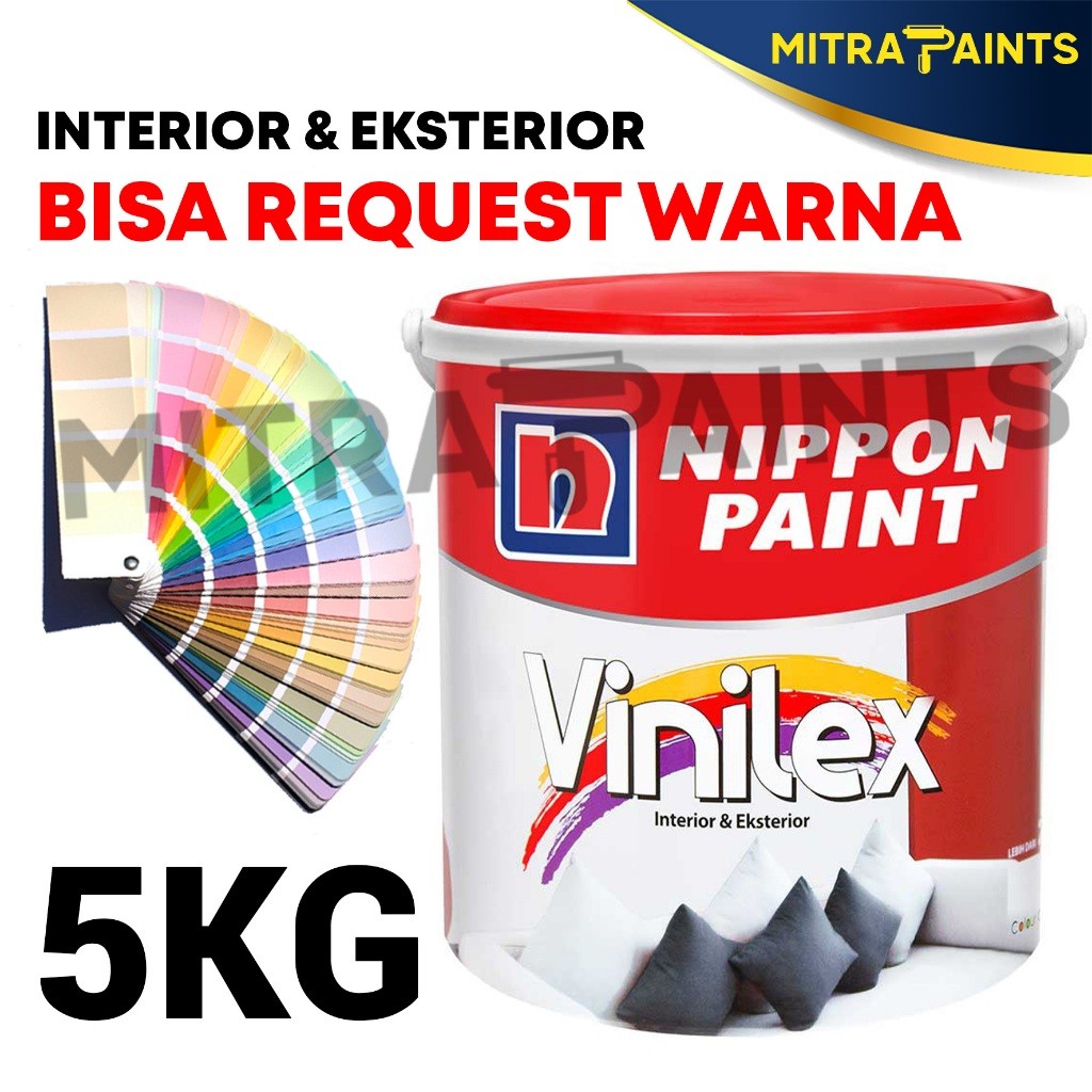 Jual [PART 2] Cat Tembok Interior Eksterior Vinilex 5 Kg / Bisa Custom Warna / NIPPON PAINT ...