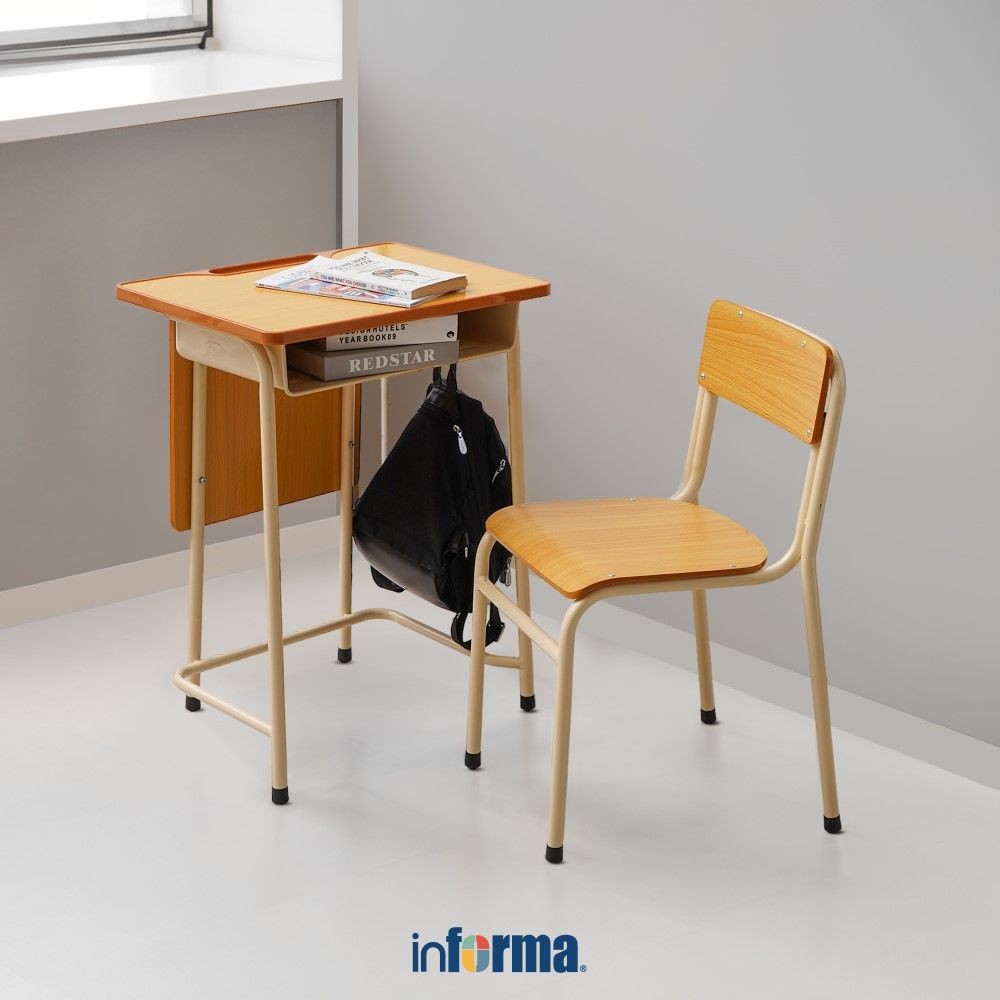 Jual Informa Poly Set Meja & Kursi Sekolah - Cokelat Study Table Chair ...