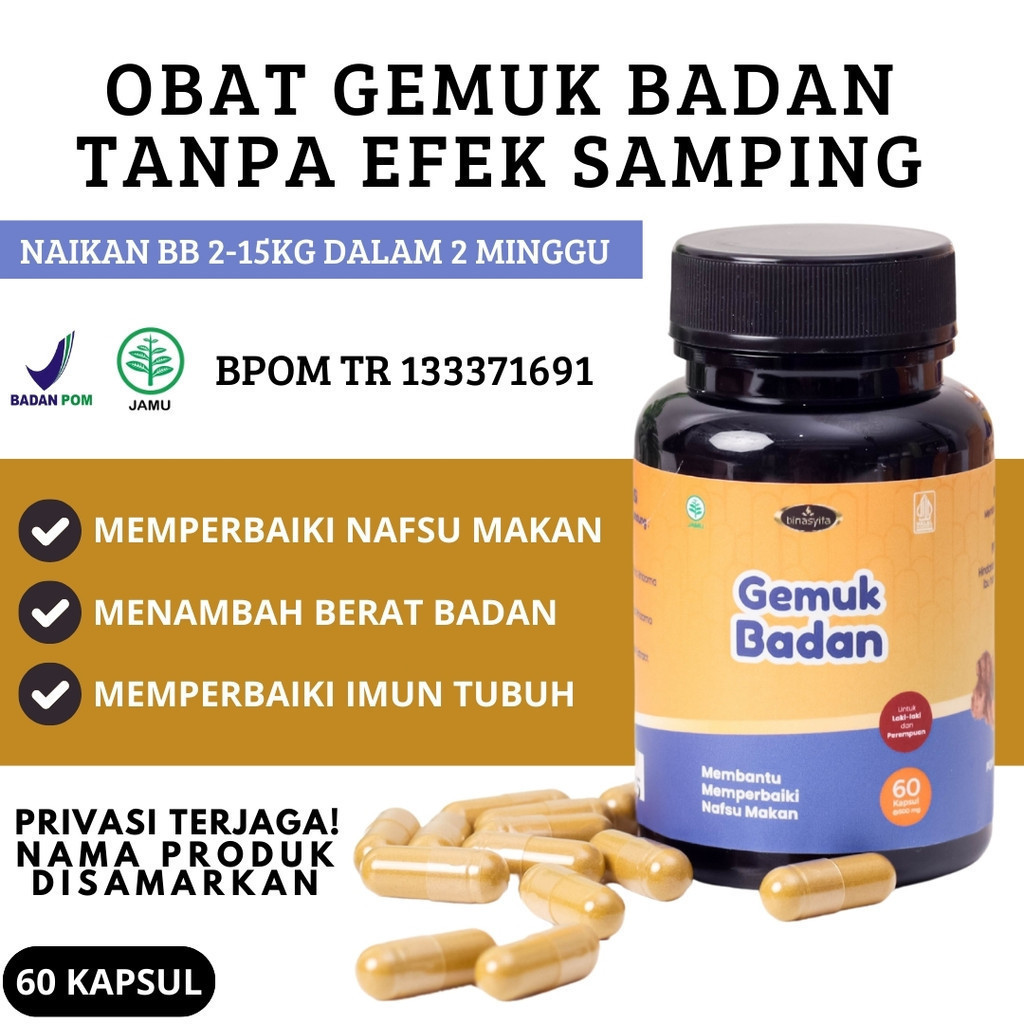 Jual Obat Gemuk Penggemuk Badan Penambah Nafsu Makan Kapsul Gemuk ...