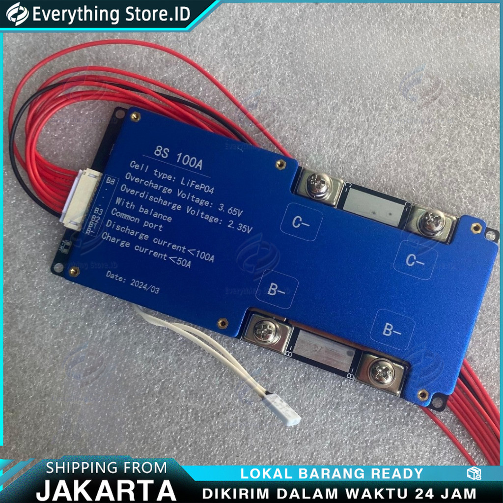 Jual BMS 8S 100A 24V 12V 3.6V 3.2V 100A BATERAI LIFEPO4 BATERRY PROTECTOR LITHIUM B108 | Shopee ...