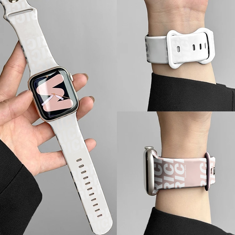 Jual Tali Strap Gelang Soft Silikon Huruf sederhana Untuk Xiaomi smart band 8 smart band 9 smart ...