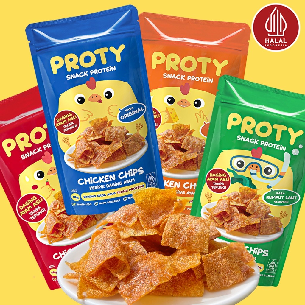 Jual PROTY Chicken Chips Pilihan Rasa: Original, Keju (Cheese), Rumput ...