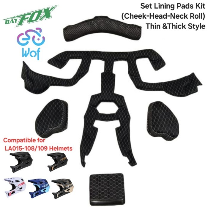 Jual BATFOX Cadangan Pengganti Busa Pipi Dalam Helm Full Face Covered ...