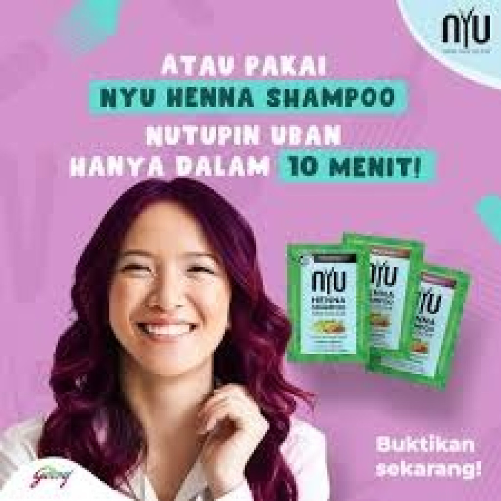 Jual NYU Henna Sampo Pewarna Rambut Natural Sachet 20 ml | Shopee Indonesia