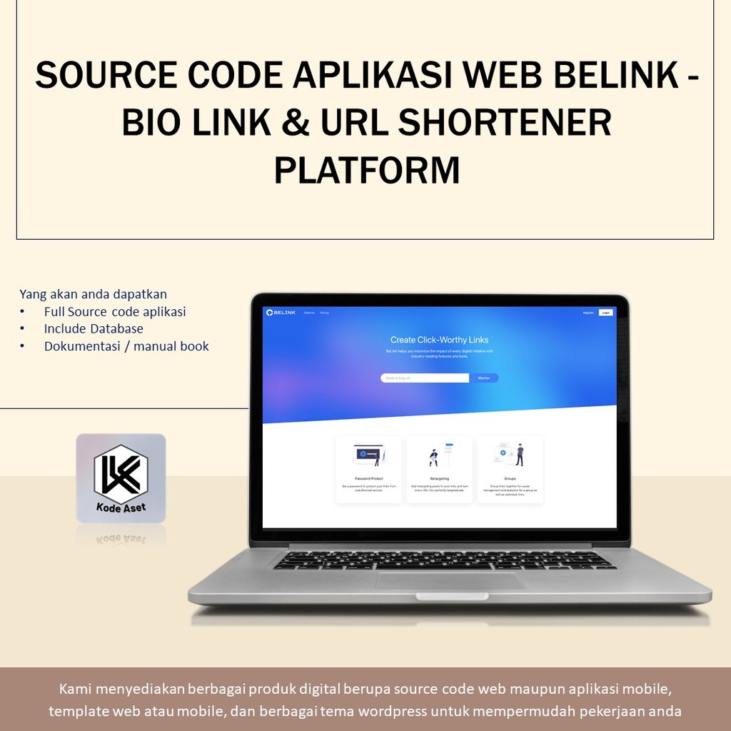 Jual Source Code Aplikasi Web Belink Bio Link And Url Shortener