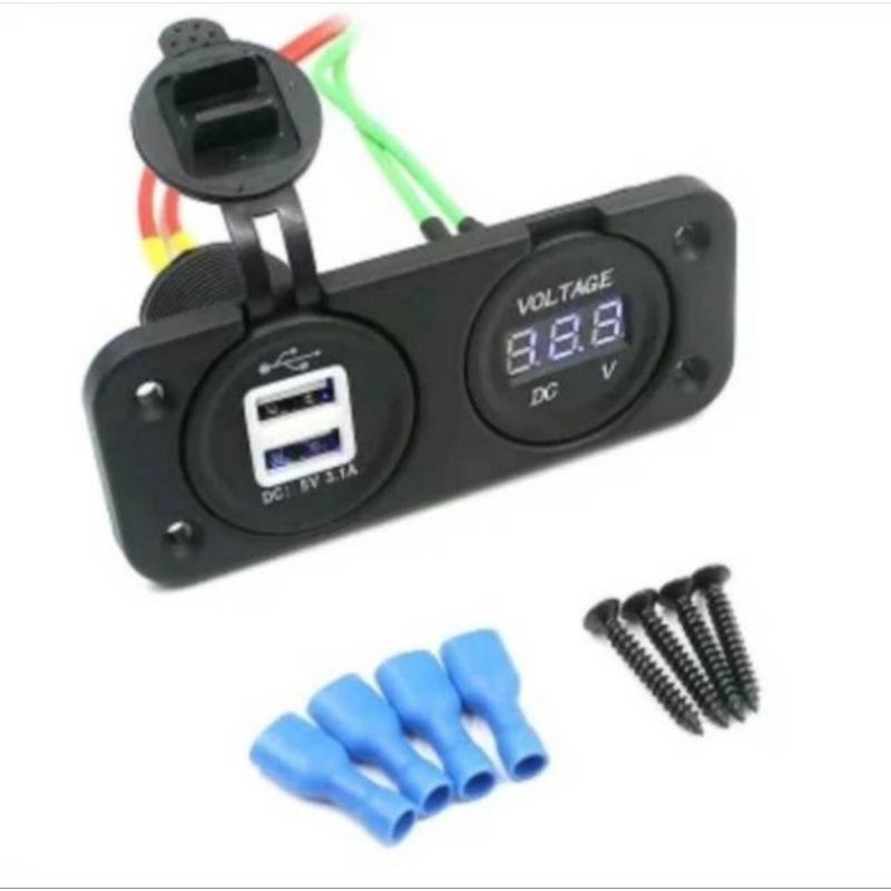 Jual VOLTMETER AKI TANAM PLUS CASAN CHARGER HP USB TANAM NMAX PCX LEXI VARIO 150 VARIO 160 XMAX ...