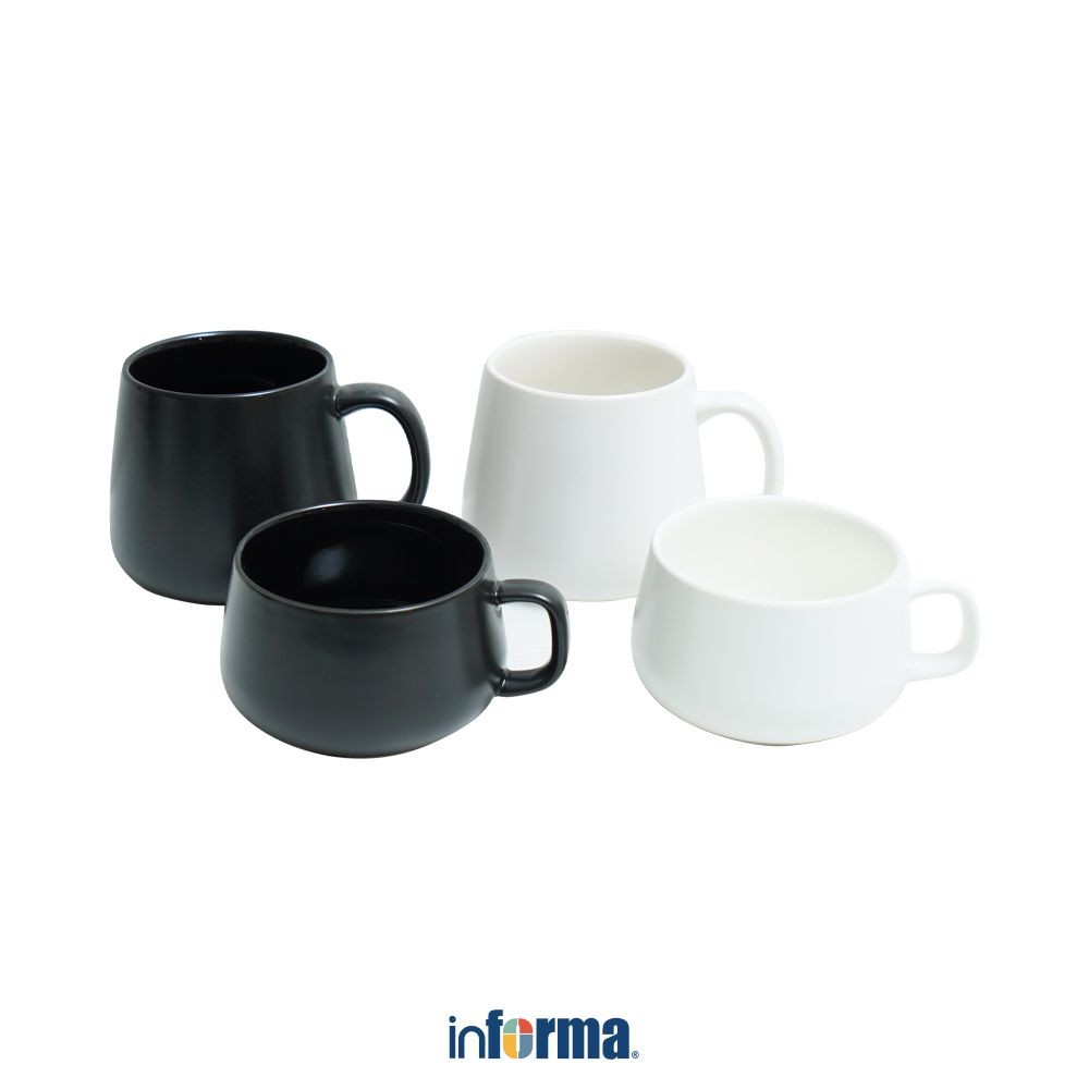 Jual Informa Appetite Set 4 Pcs Sienna Mug - Hitam/Putih Gelas Dengan ...