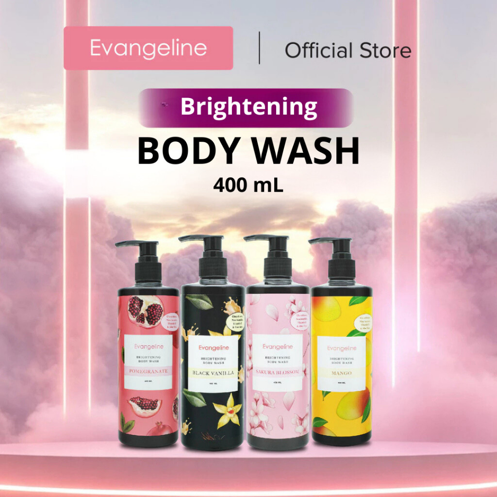 Jual EVANGELINE Brightening Body Wash Netto 400 Ml Series | Pomegranate | Mango | Black Vanilla ...