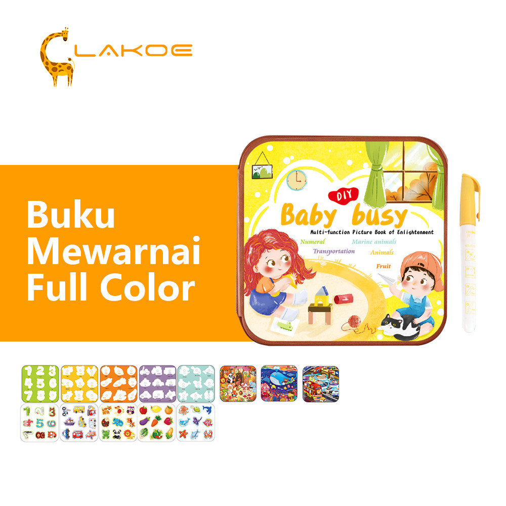 Jual LAKOEOFFICIALMALL Buku Gambar Mewarnai Full Color Magic Water Book ...